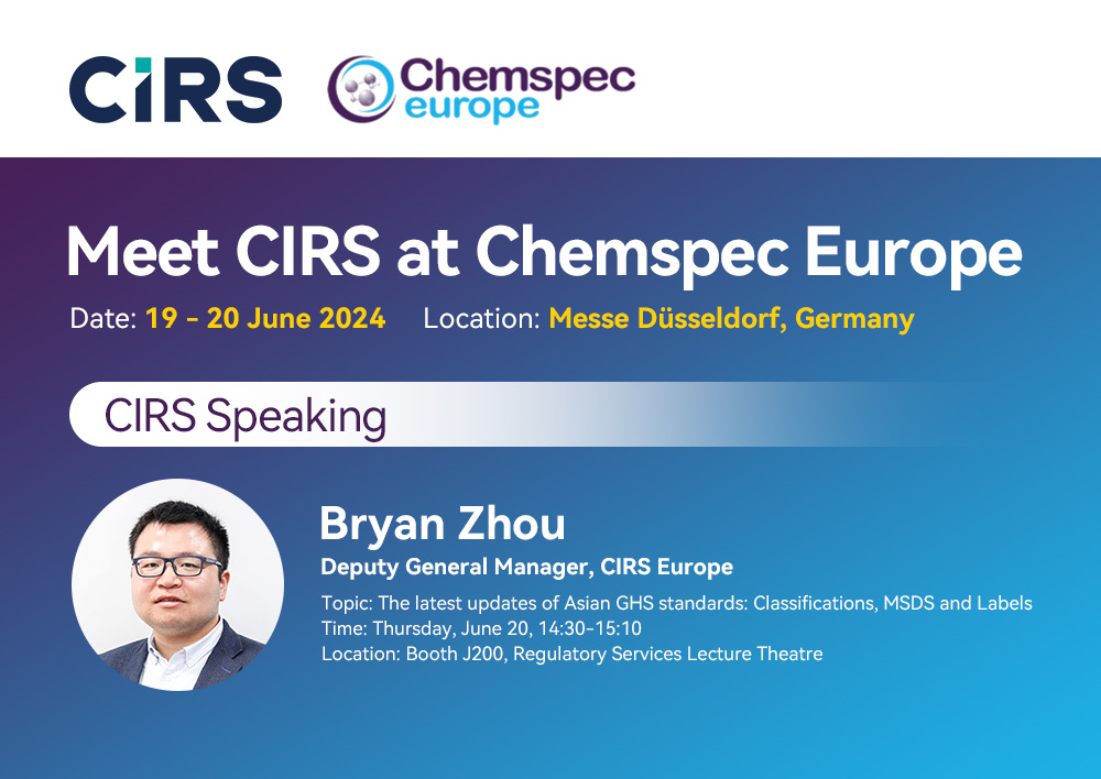 CIRS Europe will be Speaking at the Chemspec Europe on June 19-20, 2024 ...